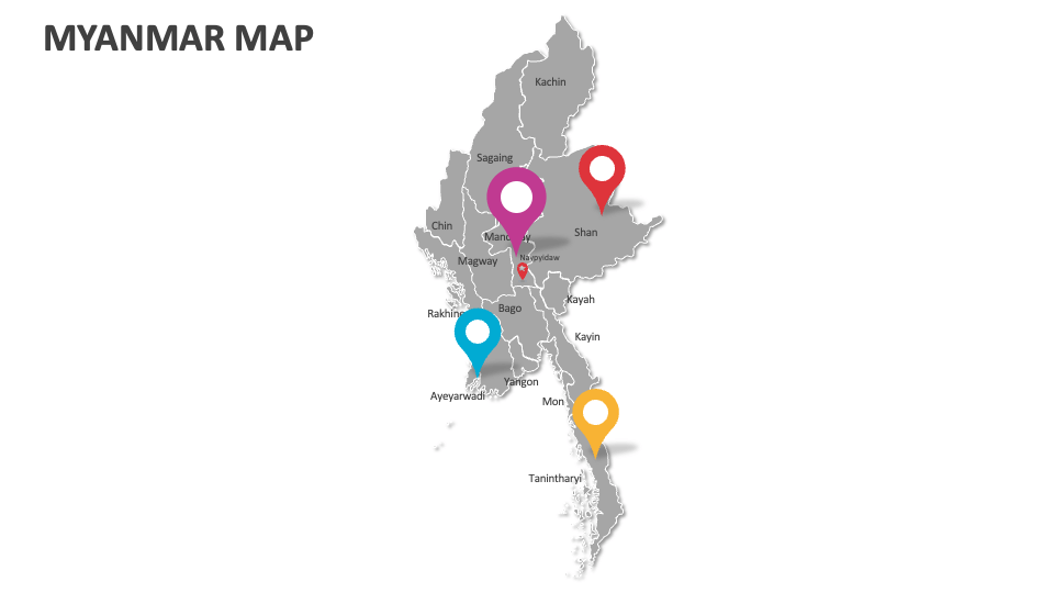 Myanmar Map for Google Slides and PowerPoint - PPT Slides