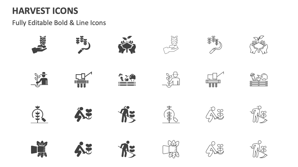 Harvest Icons for Google Slides and PowerPoint