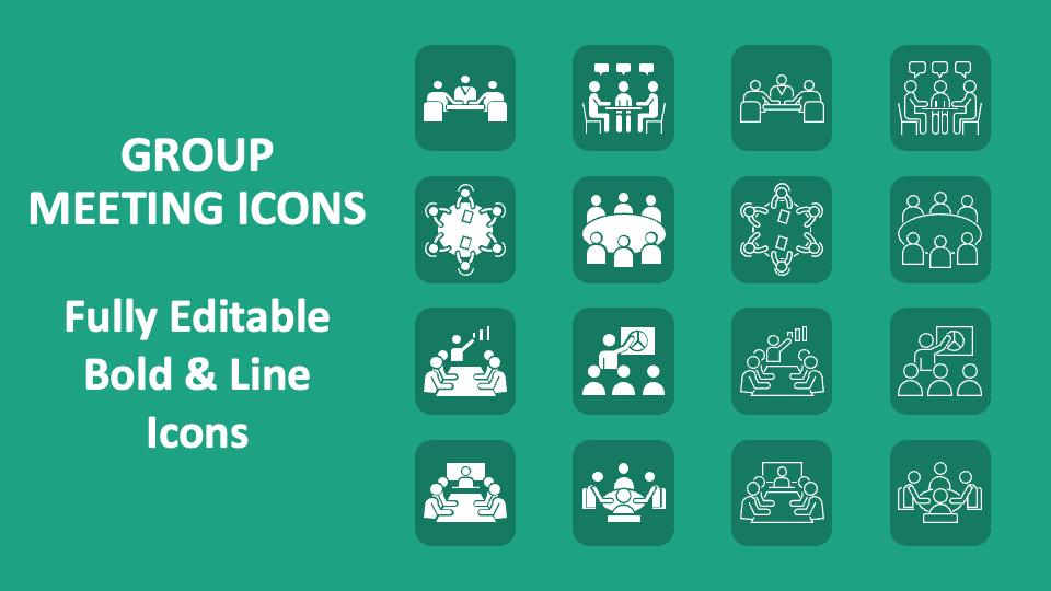 Group Meeting Icons for Google Slides and PowerPoint