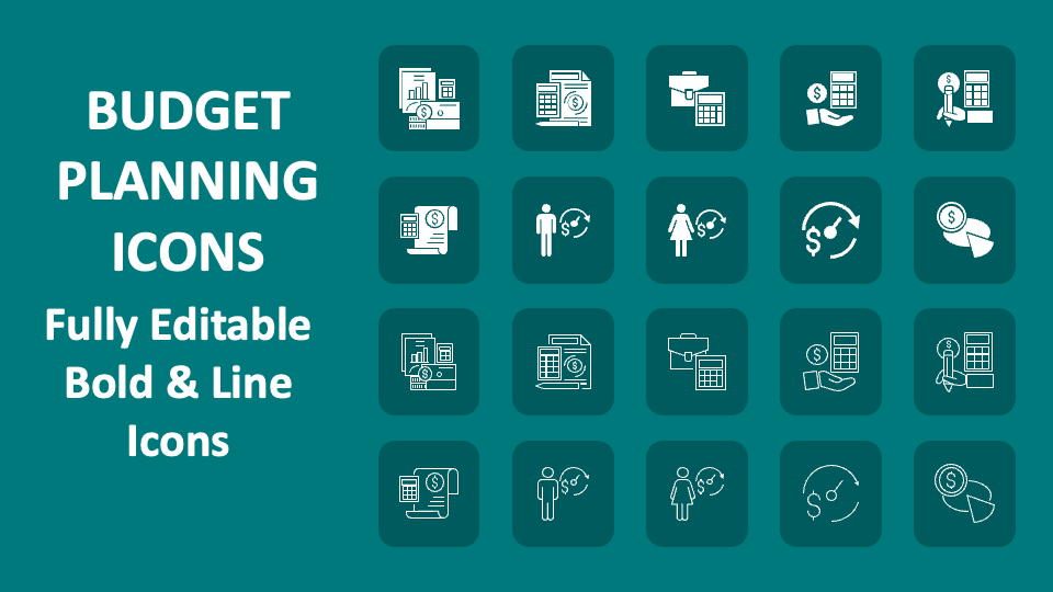 Budget Planning Icons for Google Slides and PowerPoint