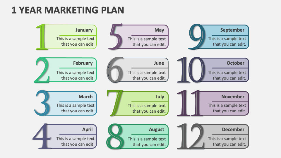 1 Year Marketing Plan PowerPoint and Google Slides Template - PPT Slides