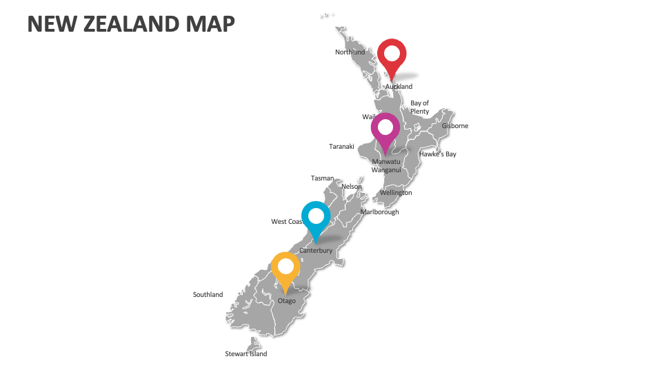 New Zealand Map for Google Slides and PowerPoint - PPT Slides