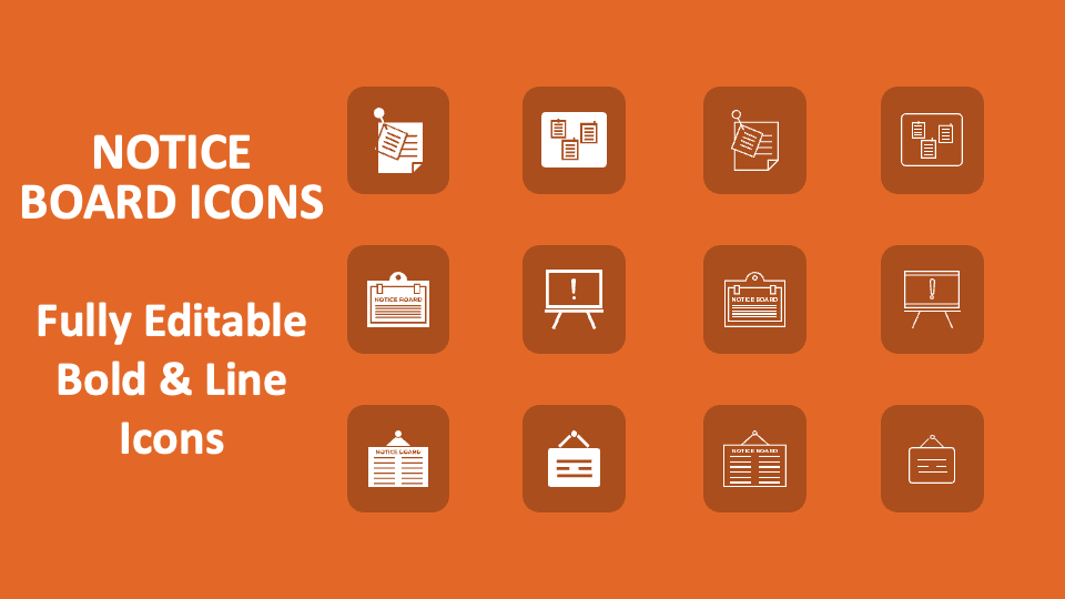 Notice Board Icons for Google Slides and PowerPoint