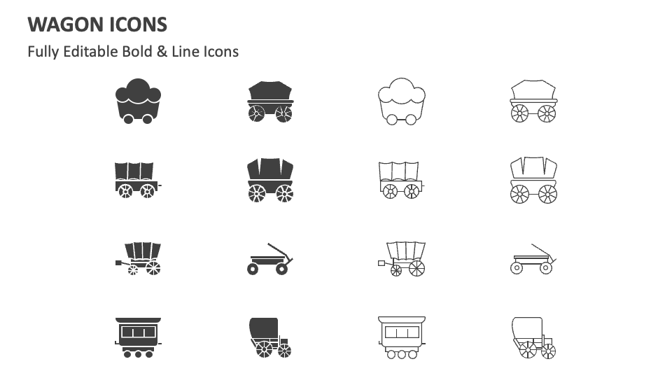 Wagon Icons for PowerPoint and Google Slides - PPT Slides