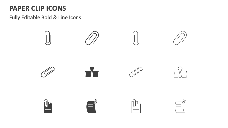 Paper Clip Icons for Google Slides and PowerPoint