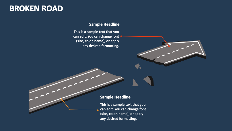 Broken Road PowerPoint and Google Slides Template - PPT Slides