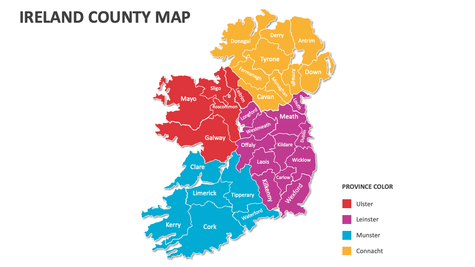 Ireland County Map for Google Slides and PowerPoint - PPT Slides