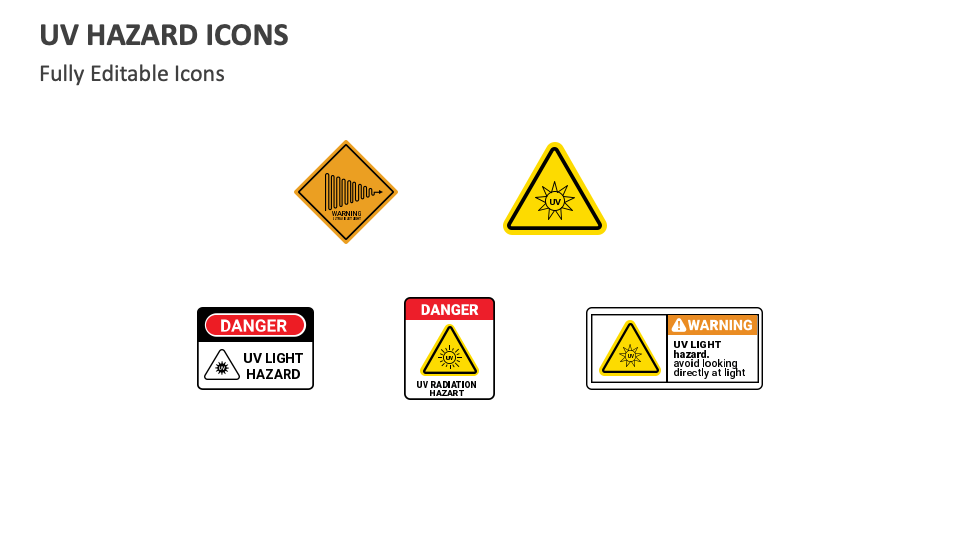 UV Hazard Icons for Google Slides and PowerPoint
