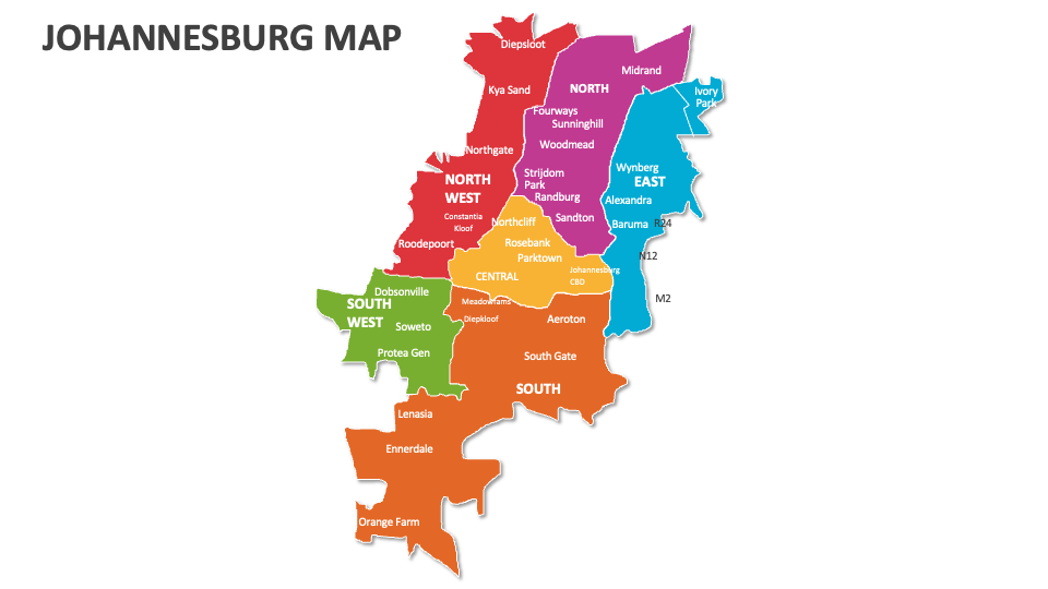 Johannesburg Map for Google Slides and PowerPoint - PPT Slides