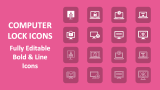 Computer Lock Icons for Google Slides and PowerPoint