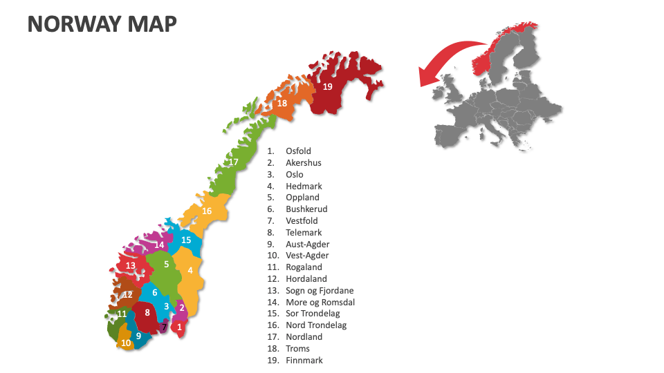 Norway Map for Google Slides and PowerPoint - PPT Slides