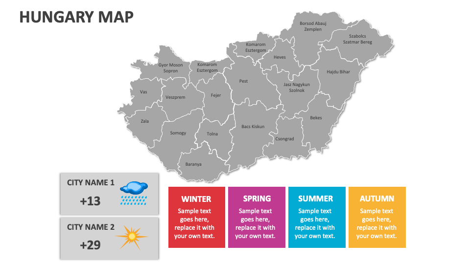 Hungary Map for Google Slides and PowerPoint - PPT Slides