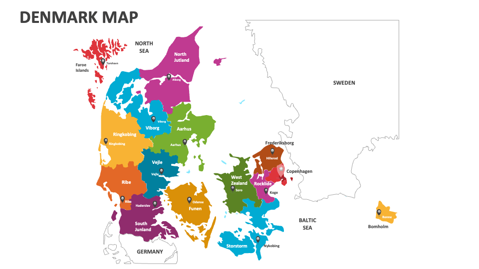 Denmark Map for Google Slides and PowerPoint - PPT Slides