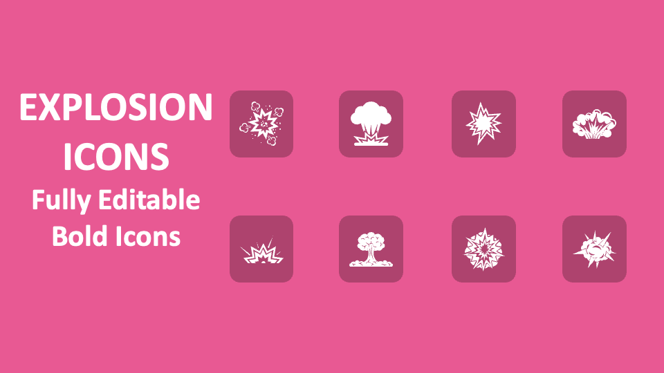 Explosion Icons for Google Slides and PowerPoint