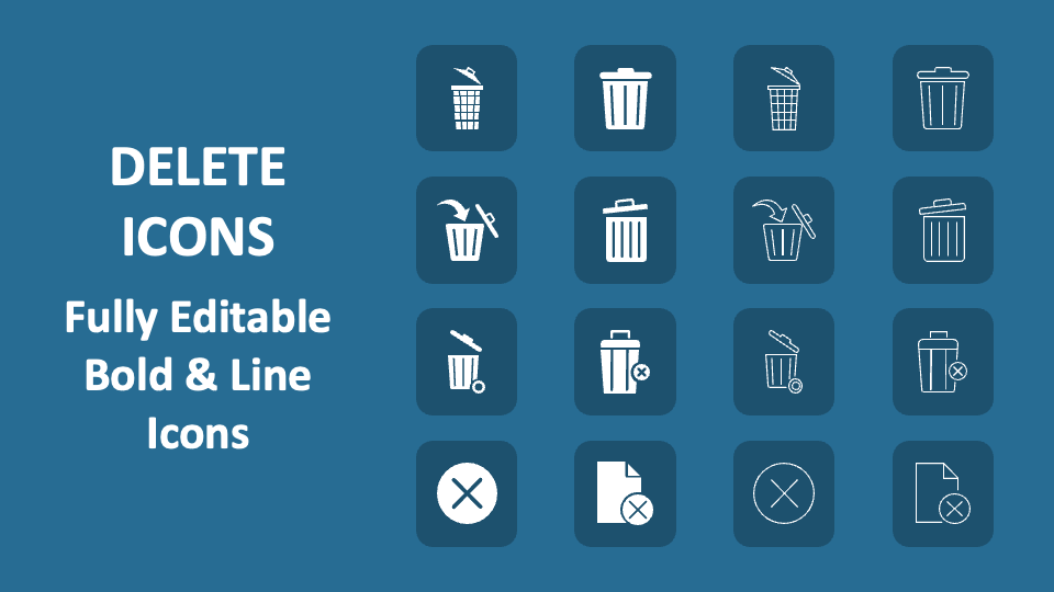 Delete Icons for Google Slides and PowerPoint