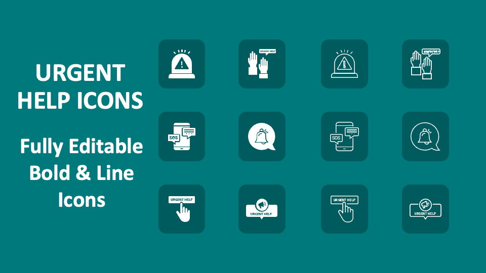 Urgent Help Icons for Google Slides and PowerPoint