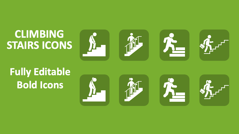 Climbing Stairs Icons for Google Slides and PowerPoint