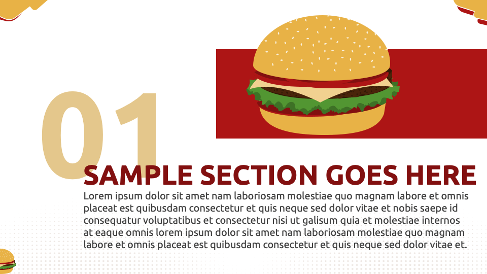 Free Burger Restaurant Presentation Theme for Google Slides and PowerPoint