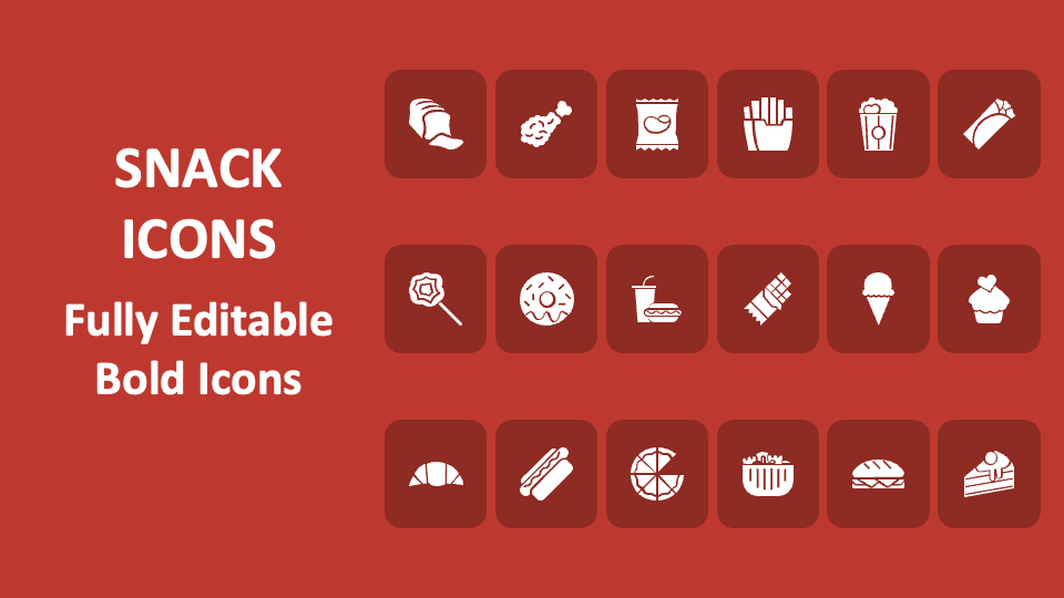 Snack Icons for Google Slides and PowerPoint