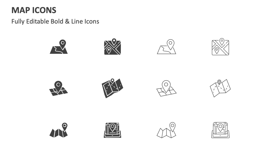 Map Icons for Google Slides and PowerPoint