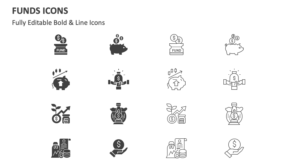 Funds Icons for Google Slides and PowerPoint