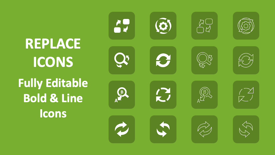 Replace Icons for Google Slides and PowerPoint