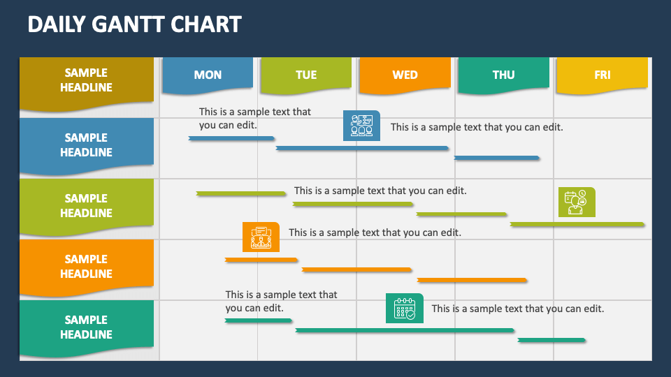 Daily Gantt Chart PowerPoint and Google Slides Template - PPT Slides