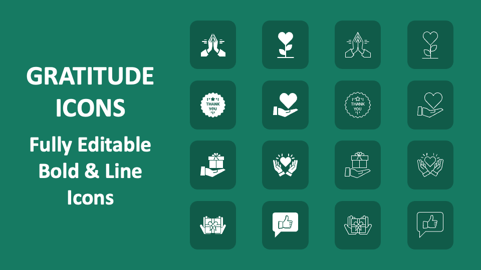 Gratitude Icons for Google Slides and PowerPoint
