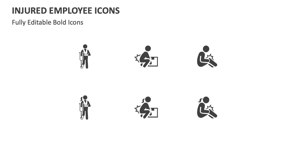 Injured Employee Icons for Google Slides and PowerPoint