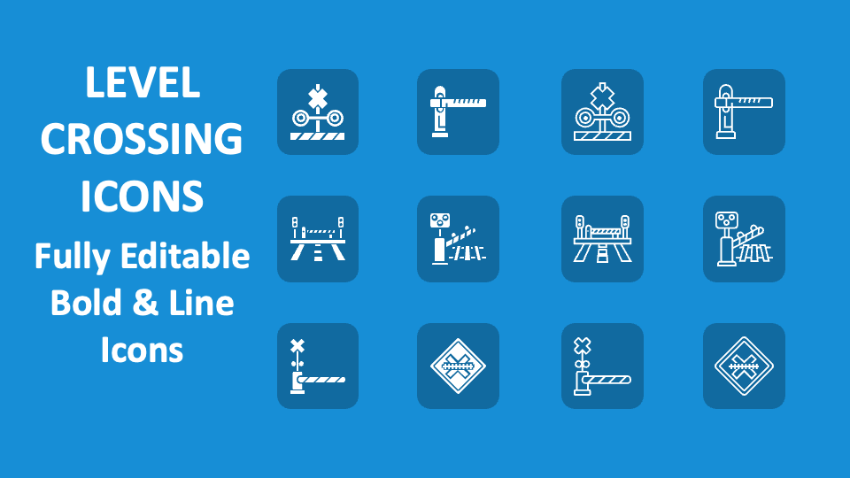 Level Crossing Icons for Google Slides and PowerPoint