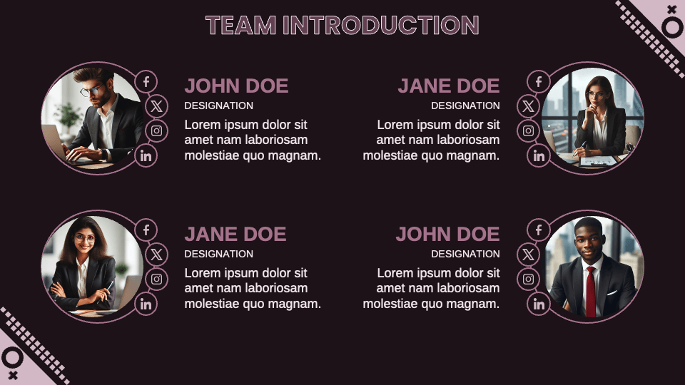 Free Team Introduction Template for Google Slides and PowerPoint