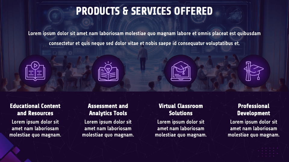 EdTech Startup Business Model Template for Google Slides and PowerPoint