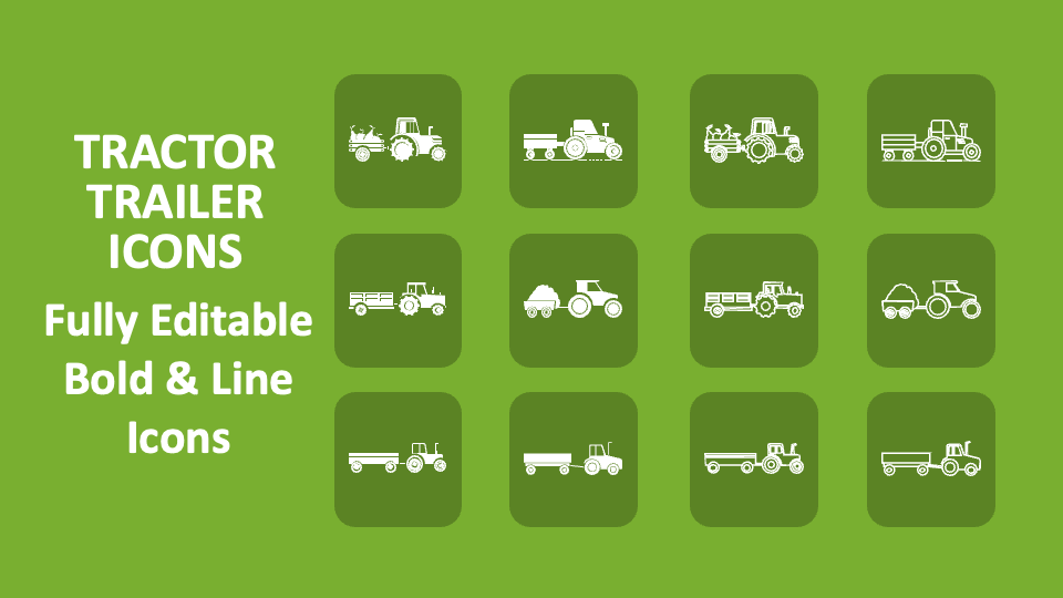 Tractor Trailer Icons for Google Slides and PowerPoint