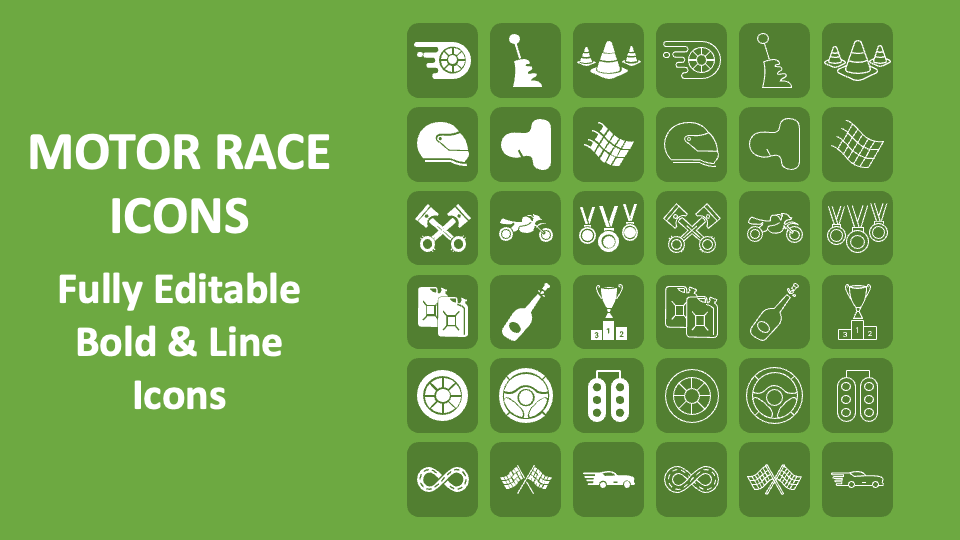 Motor Race Icons for PowerPoint and Google Slides - PPT Slides