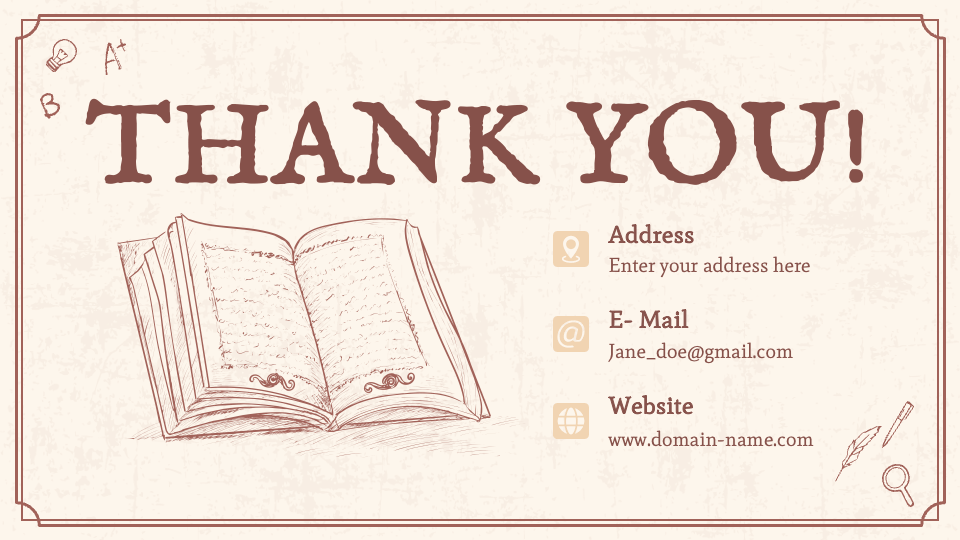 Free Old Book Presentation Theme for Google Slides and PowerPoint