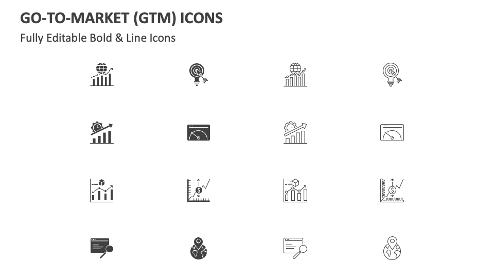 Go-to-Market (GTM) Icons for Google Slides and PowerPoint