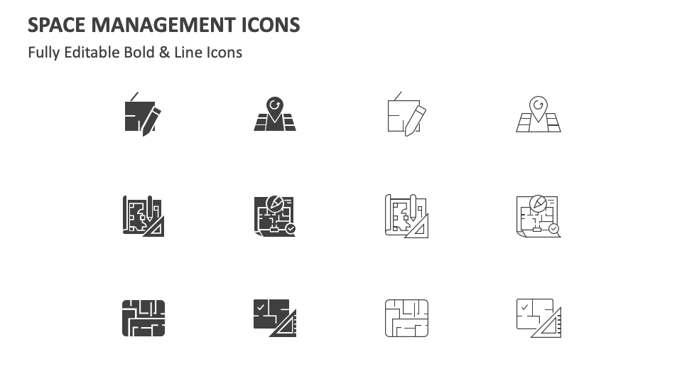 Space Management Icons for PowerPoint and Google Slides - PPT Slides