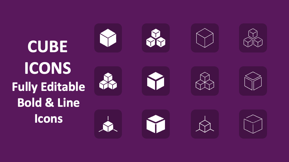 Cube Icons for Google Slides and PowerPoint