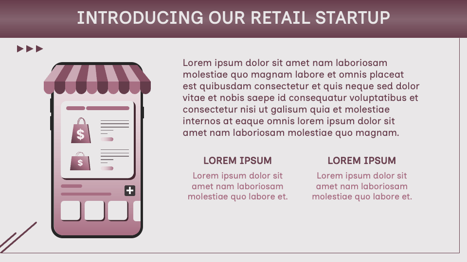 Retail Startup Pitch Deck for Google Slides and PowerPoint