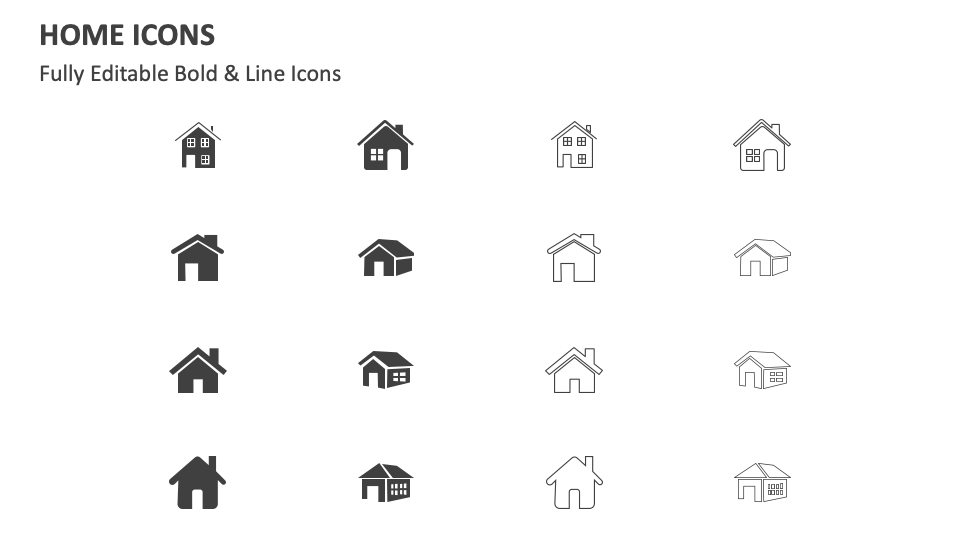 Home Icons for Google Slides and PowerPoint