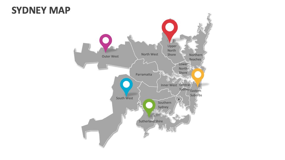 Sydney Map for Google Slides and PowerPoint - PPT Slides