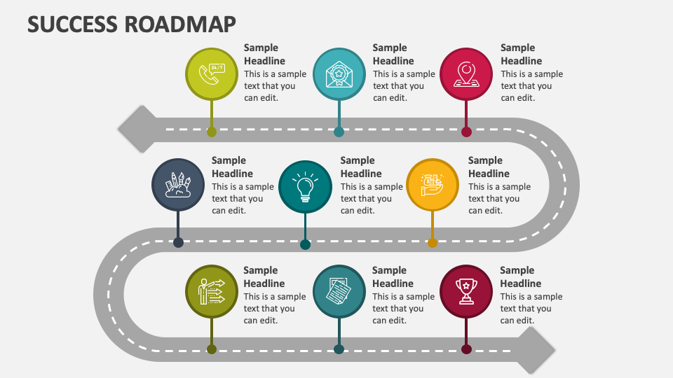 Success Roadmap PowerPoint and Google Slides Template - PPT Slides