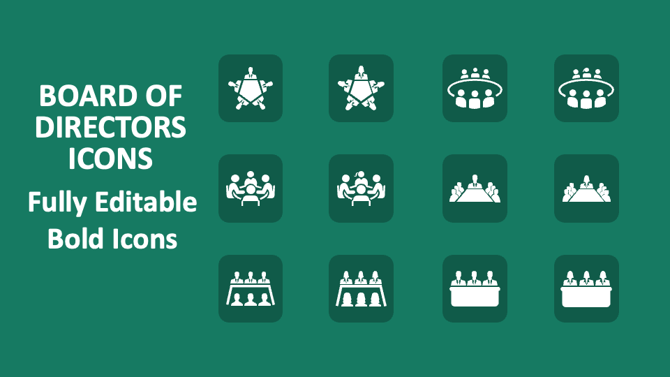 Board of Directors Icons for Google Slides and PowerPoint