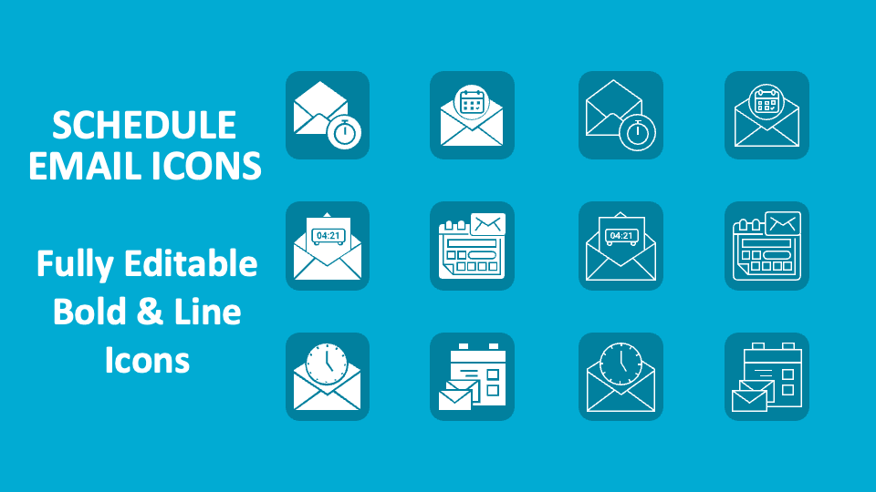 Schedule Email Icons for PowerPoint and Google Slides - PPT Slides