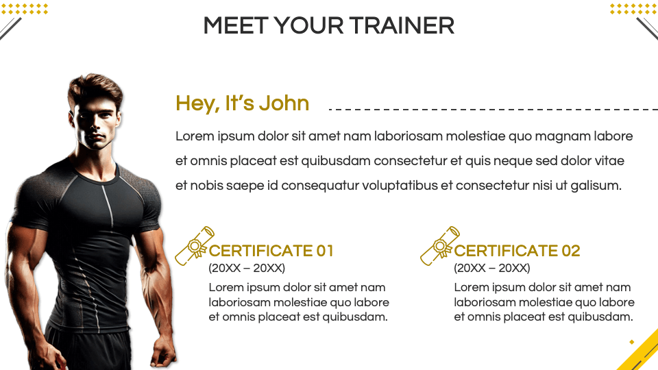 Personal Trainer Portfolio Template for Google Slides and PowerPoint ...