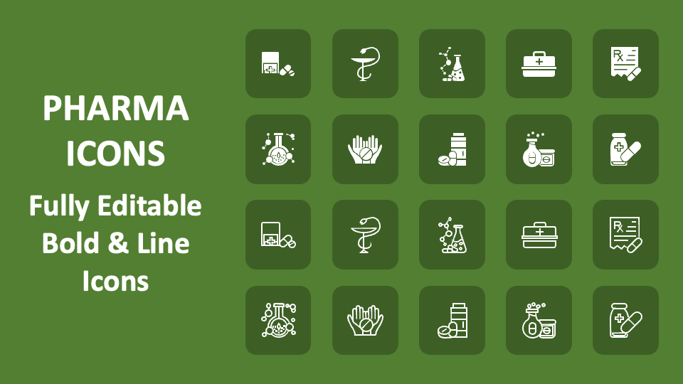 Pharma Icons for Google Slides and PowerPoint