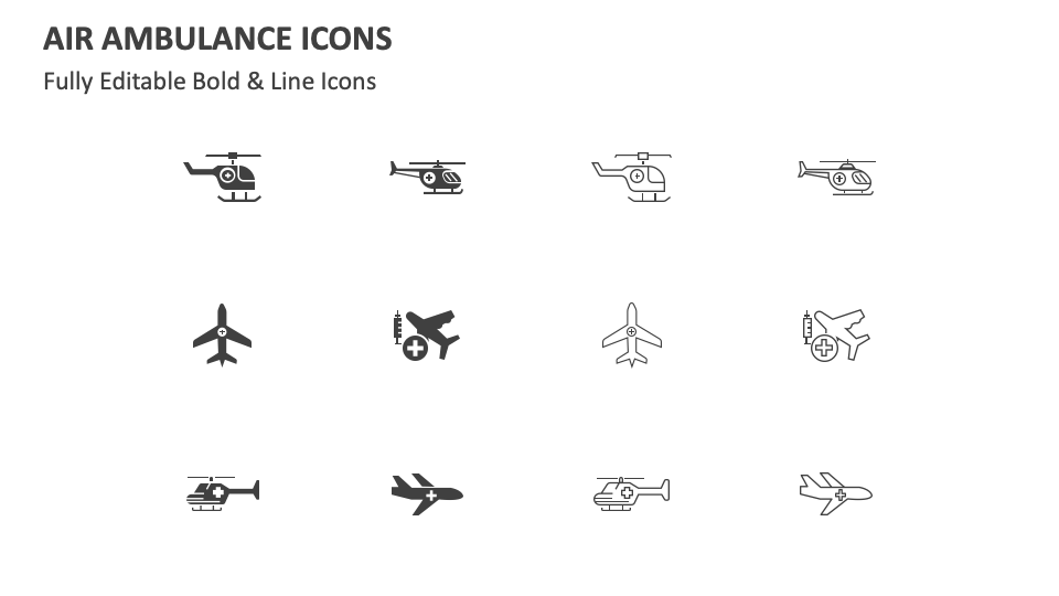Air Ambulance Icons for Google Slides and PowerPoint