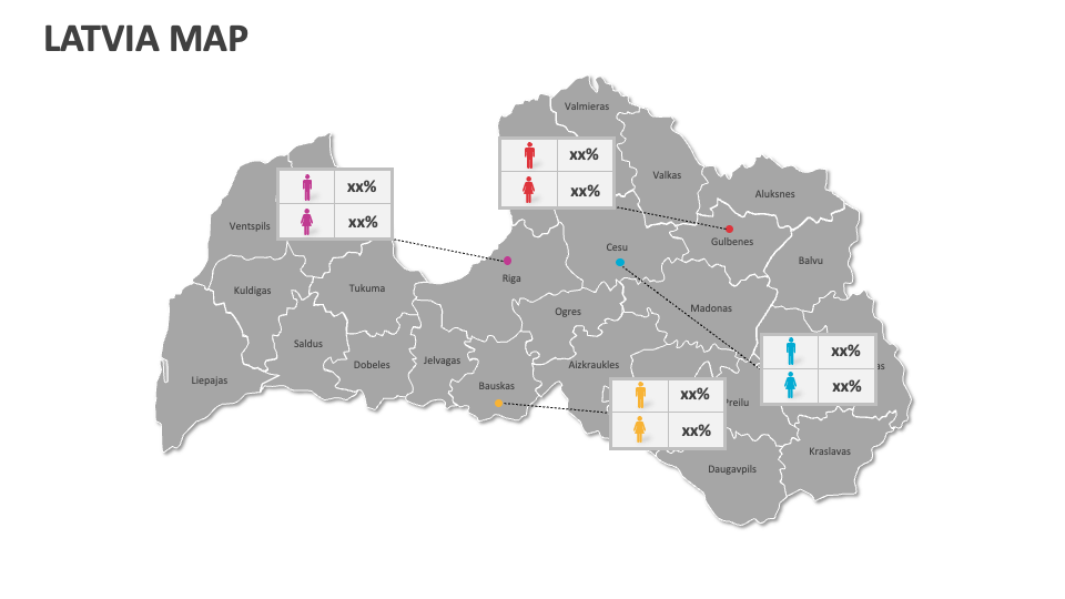 Latvia Map for Google Slides and PowerPoint - PPT Slides