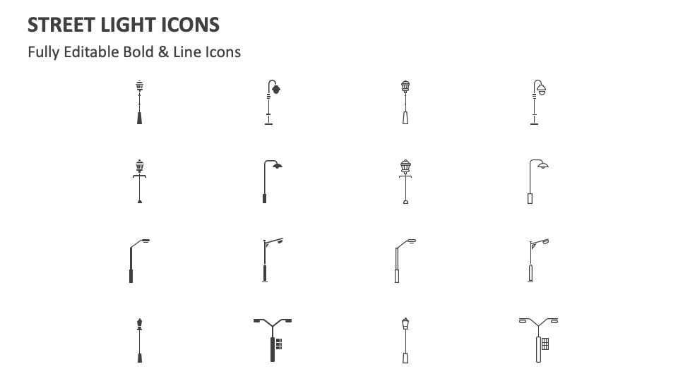 Street Light Icons for Google Slides and PowerPoint