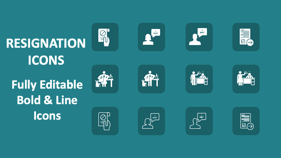 Resignation Icons for Google Slides and PowerPoint